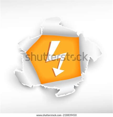 Lightning Breakthrough Paper Hole Ragged Edges Stock Vector Royalty Free 218839450 Shutterstock