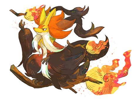 Delphox And Mega Delphox Pokemon Drawn By Volpecorvo Danbooru