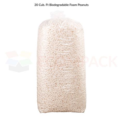Biodegradable Foam Packing Peanuts Renature 20 Cuft Large Bag