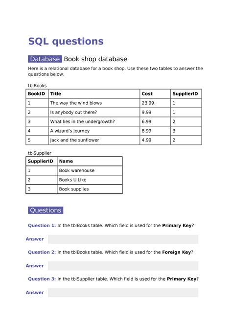 Databases And Sql Dfgfdgfdfd Sql Questions Database Book Shop