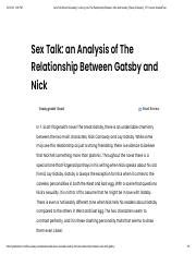 Exploring The Love Between Nick And Gatsby An Analysis Of Their Course Hero