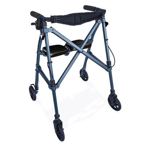 Able Life Space Saver Rollator Lightweight Folding Walker With Seat Blue