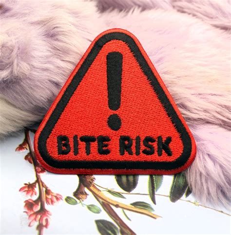 Red Bite Risk Warning Triangle Patch 80mm Etsy In 2025 Cool