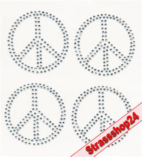 strassshop24 Strass Bügelbilder Hotfix Motive Applikationen PEACE