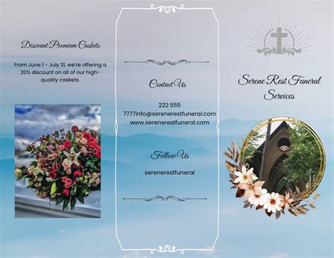 Free Classic Funeral Memorial Tri Fold Brochure Template To Edit Online