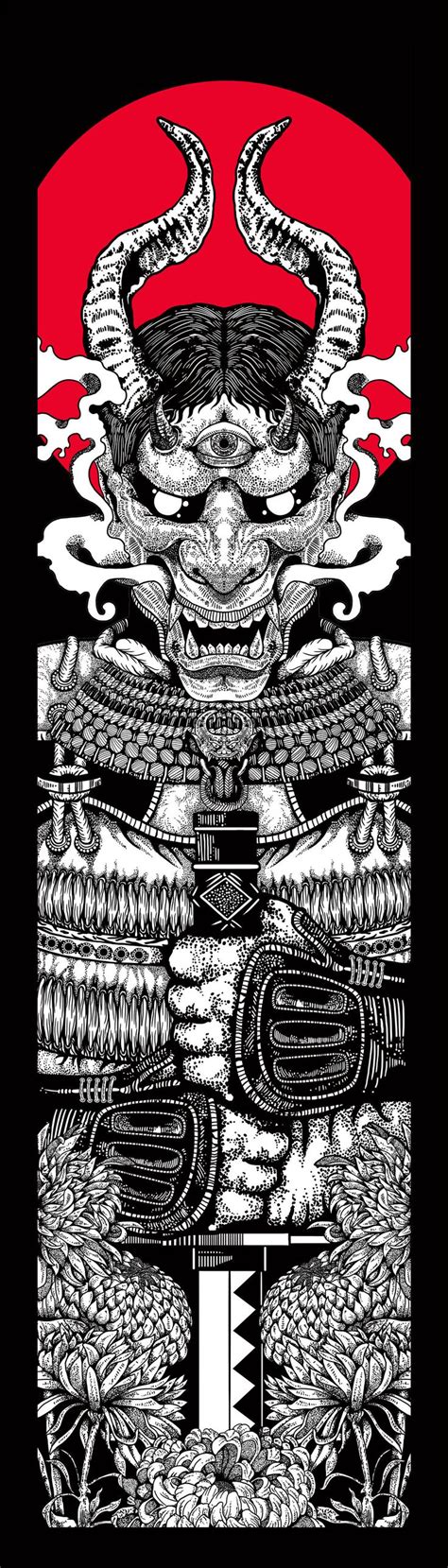Check Out This Behance Project “japanese Demon Skateboard”