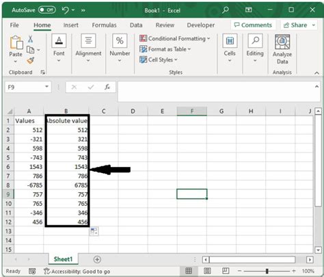 Excel 对绝对值进行平均 极客教程