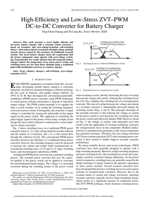 Pdf High Efficiency And Low Stress Zvt Pwm Dc To Dc Converter For Battery Charger