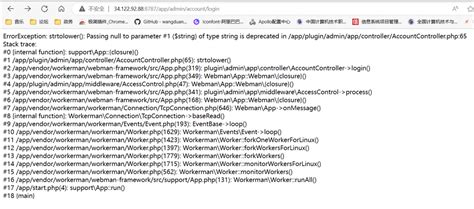 webman admin登录页面报错