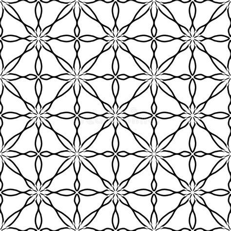 Vector Modern Seamless Geometry Pattern Floral Grid Black And White