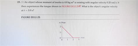 Solved 25 11 An Object Whose Moment Of Inertia Is 40 Kg M³