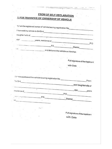 Self Declaration Form Pdf