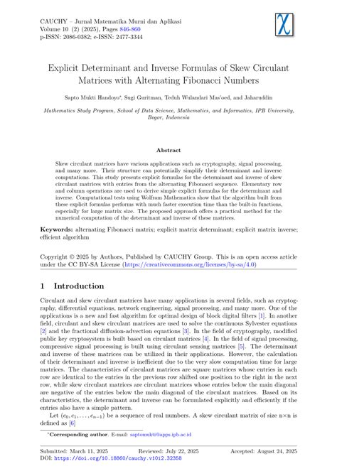 Pdf Explicit Determinant And Inverse Formulas Of Skew Circulant Matrices With Alternating