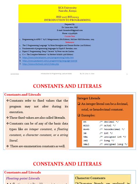 Lecture 6and7constantsstorage Classesandoperators Pdf Class Computer