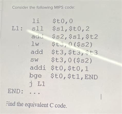 Solved Consider The Following Mips Codeli T00l1 Sll S1