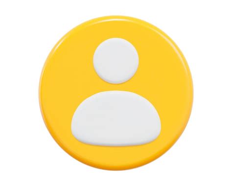 Icono De Perfil Amarillo 3d Símbolo Perfil De Usuario Ilustración