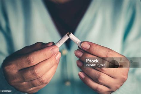 손은 불타는 연기 금연 개념의 연기를 분쇄하기 위해 담배를 들고 있었다 개념에 대한 스톡 사진 및 기타 이미지 개념 담배