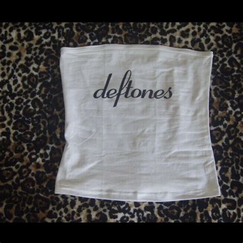 Deftones Cursive Tube Top White Black Trashy 2000s Y2k 90s Band Tee Ebay