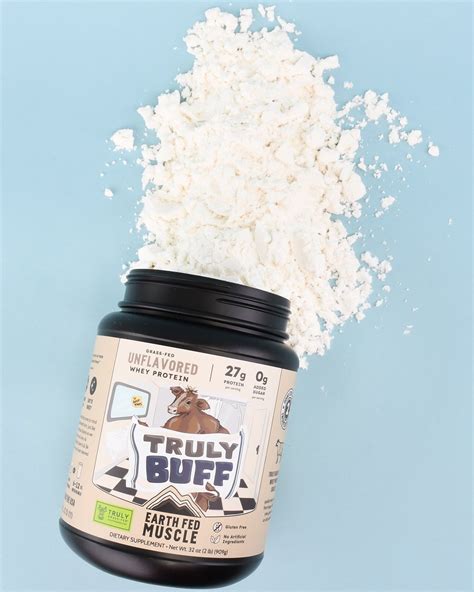 Truly Buff Unflavored Grass Fed Whey Protein Earth Fed Muscle