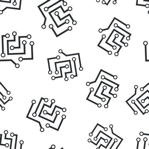 Circuit Board Icon Seamless Pattern Background Technology Microchip Vector Illustration