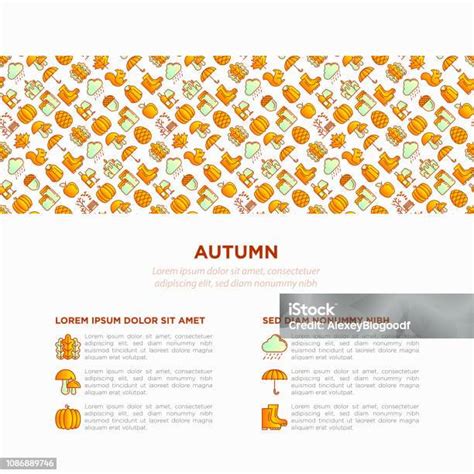 얇은 선 아이콘으로가 개념 메이플 버섯 오크 잎 사과 호박 우산 비 양 초 도토리 고무 장화 비옷 Pinecone 다람쥐 벡터 일러스트 레이 션 인쇄 미디어 서식 파일 0