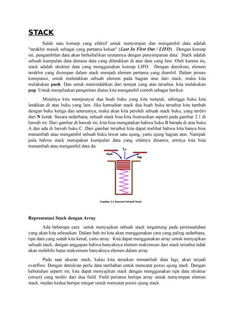 Struktur Data Stack In C Stack Salah Satu Konsep Yang Efektif Untuk Menyimpan Dan