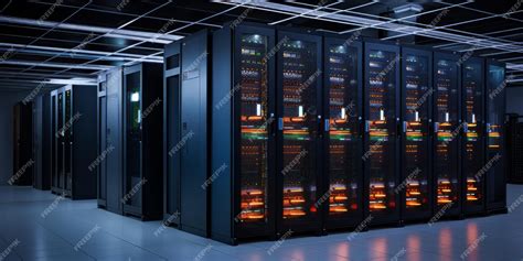 Premium Photo Row Of Servers In Data Center