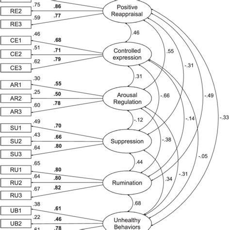 Final Standardized Solution For The Esq Correlational Model Showing