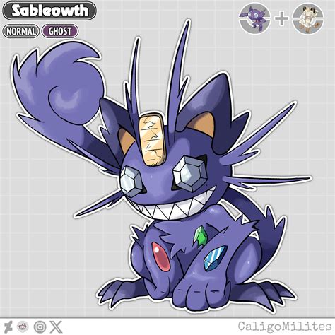 Sableye And Meowth Pokemon Fusion Fakemon R Pokemoninfinitefusion