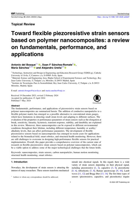 Toward Flexible Piezoresistive Strain Sensors Based On Polymer Nanocomposites A Review On