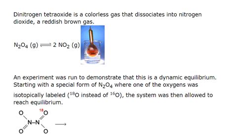 Solved Dinitrogen Tetraoxide Is A Colorless Gas That