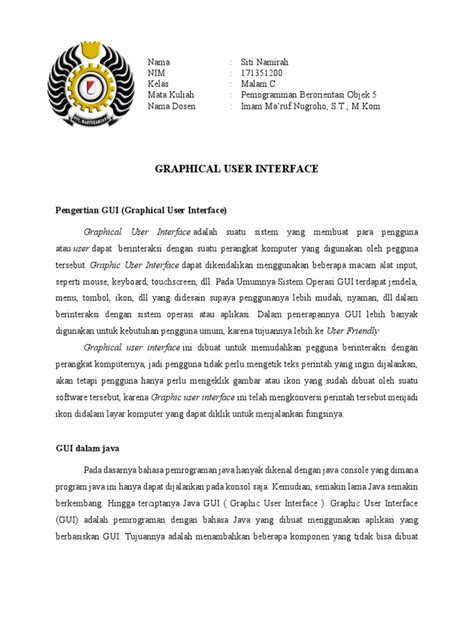 Graphical User Interface Java Pdf