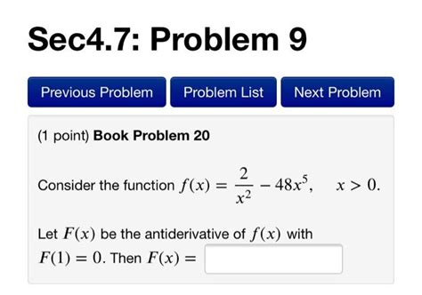solved sec4 7 problem 9 previous problem problem list next