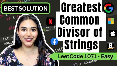 Greatest Common Divisor Of Strings Leetcode 1071 Leetcode