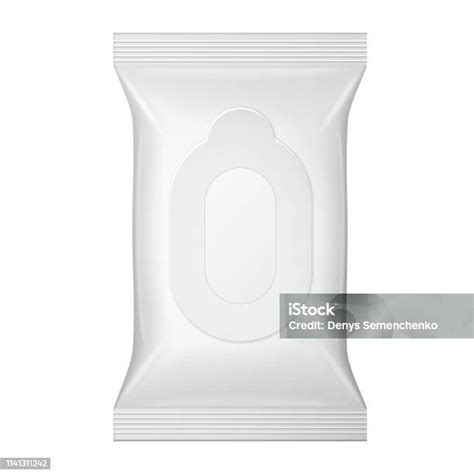 흰색 빈 젖은 물티슈 가방 포장 위생 청결 소독 제 항균 디자인을 위한 플라스틱 팩 템플릿 준비 벡터 Eps10 3차원 형태에 대한 스톡 벡터 아트 및 기타 이미지 Istock