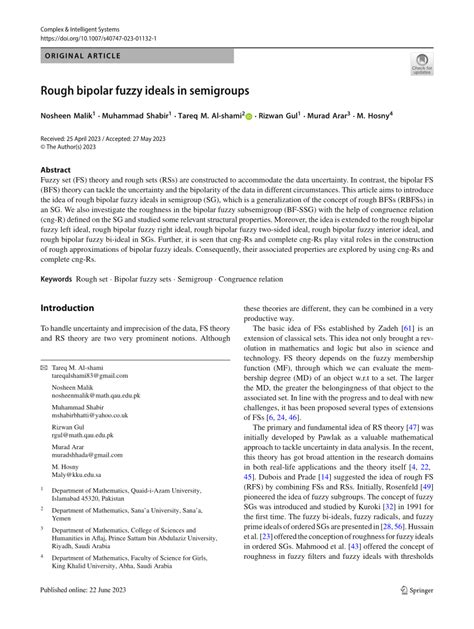 Pdf Rough Bipolar Fuzzy Ideals In Semigroups