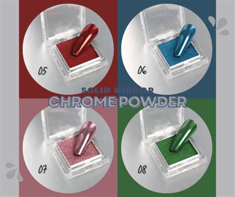 Solid Mirror Chrome Powder 12 Colors Llc