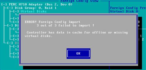 ‎unable to import foreign raid5 configuration dell technologies