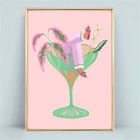 Sugar Snap Cocktail Art Print By Steph Pryor