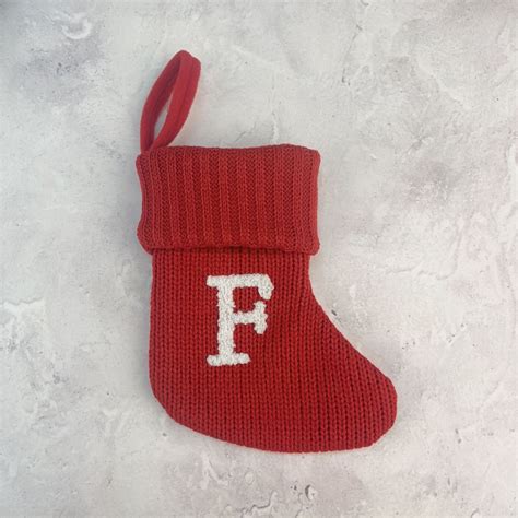 Mbvtdt 7 Inch Mini Letter Stockingchristmas Cable Knit Initial