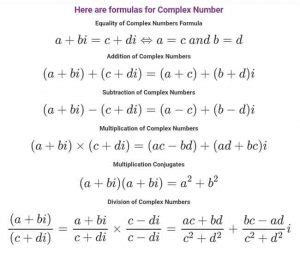 Complex Number Formulas