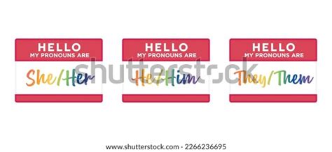 Gender Pronouns Gender Name Tags Gender เวกเตอรสตอก ปลอดคาลขสทธ Shutterstock