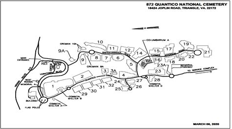 Nca Map Layout Of Quantico National Cemetery