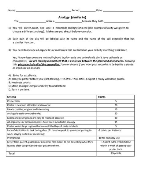 Cell City Worksheet Pdf Worksheets Library