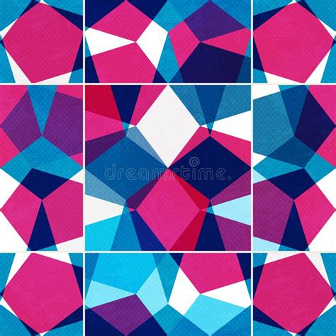 Bright Mosaic Seamless Pattern With Grunge Effect Stock Vector