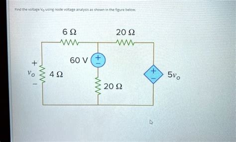 Find The Voltage Vo Using Node Voltage Analysis As Shown In The Figure