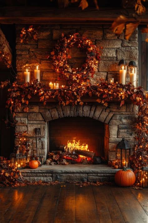 Cozy Thanksgiving Fireplace Decor Stock Illustrations 1 186 Cozy Thanksgiving Fireplace Decor