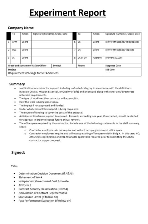 Experiment Report Example → Free Report Examples