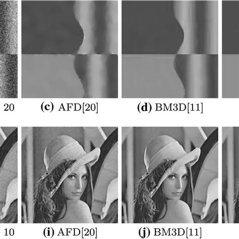 denoising results of synthetic and lena the noise level of the noisy