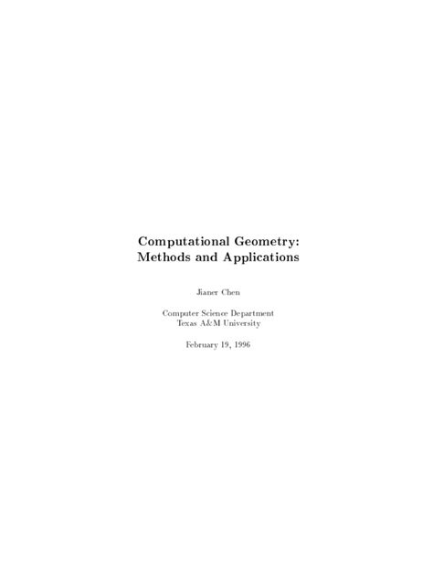 Chen Computational Geometry Methods And Applications Pdf Convex Set Geometry